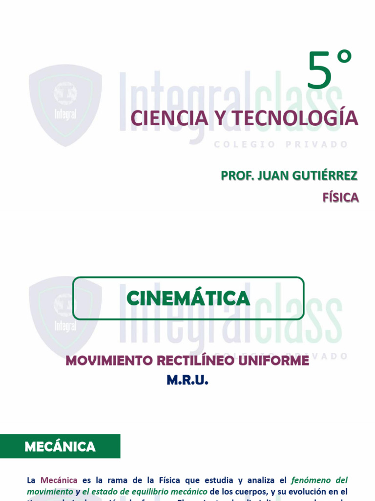 Practica de Clase - 4sesion (Mru) - Integral | PDF | Velocidad | Cinemática