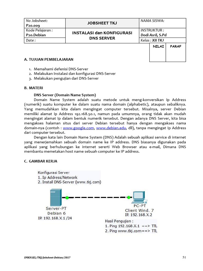 Instalasi DNS Server di Debian 6 | PDF