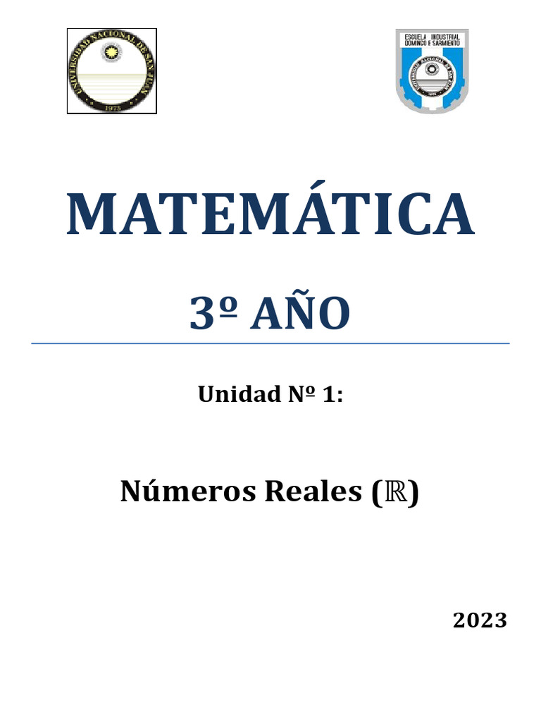 Unidad 1 3º Año 2023 | PDF | Número Real | Números