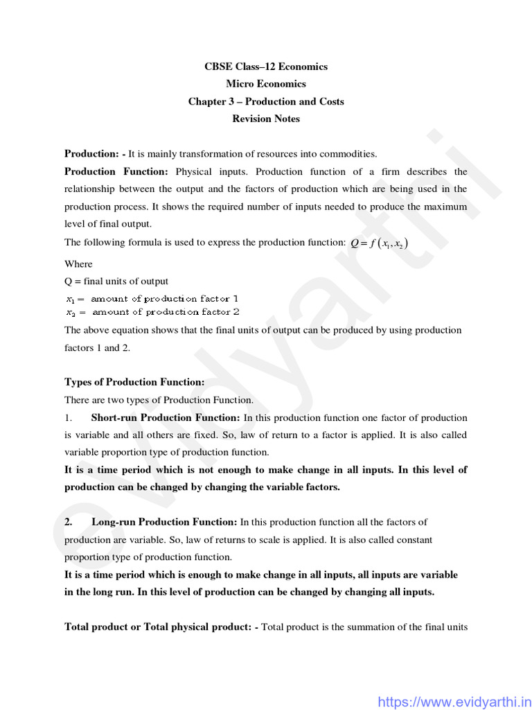 Production and Costs | PDF | Production Function | Monopoly