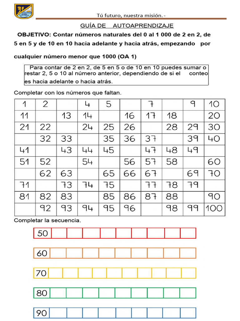 Matematica - Guia-N°1 - 2°-SEGUNDO BASICO NUMERACION | PDF