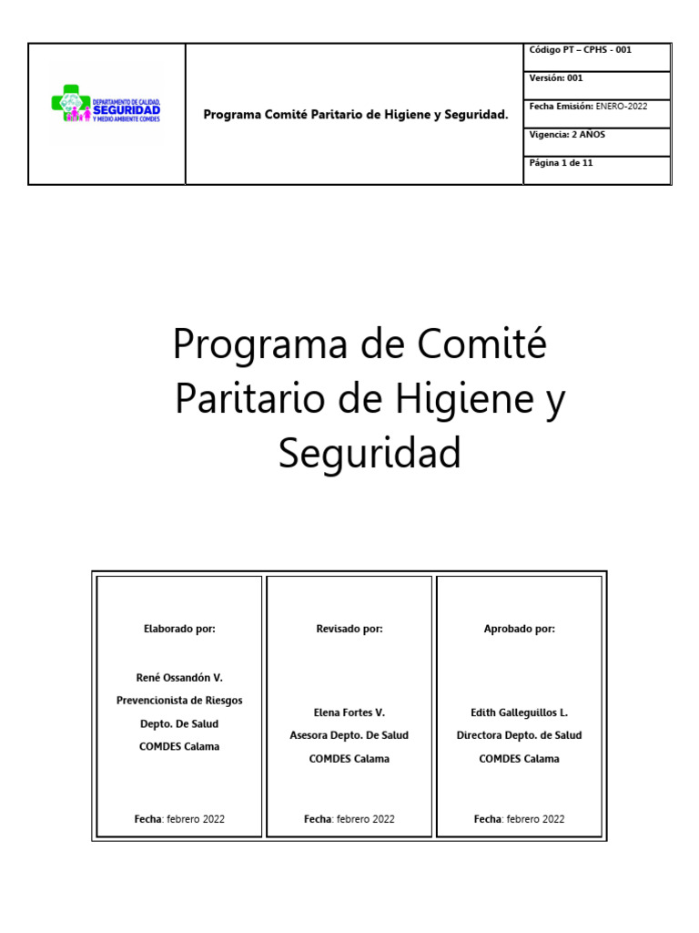 Programa CPHYS | PDF | Business | Higiene