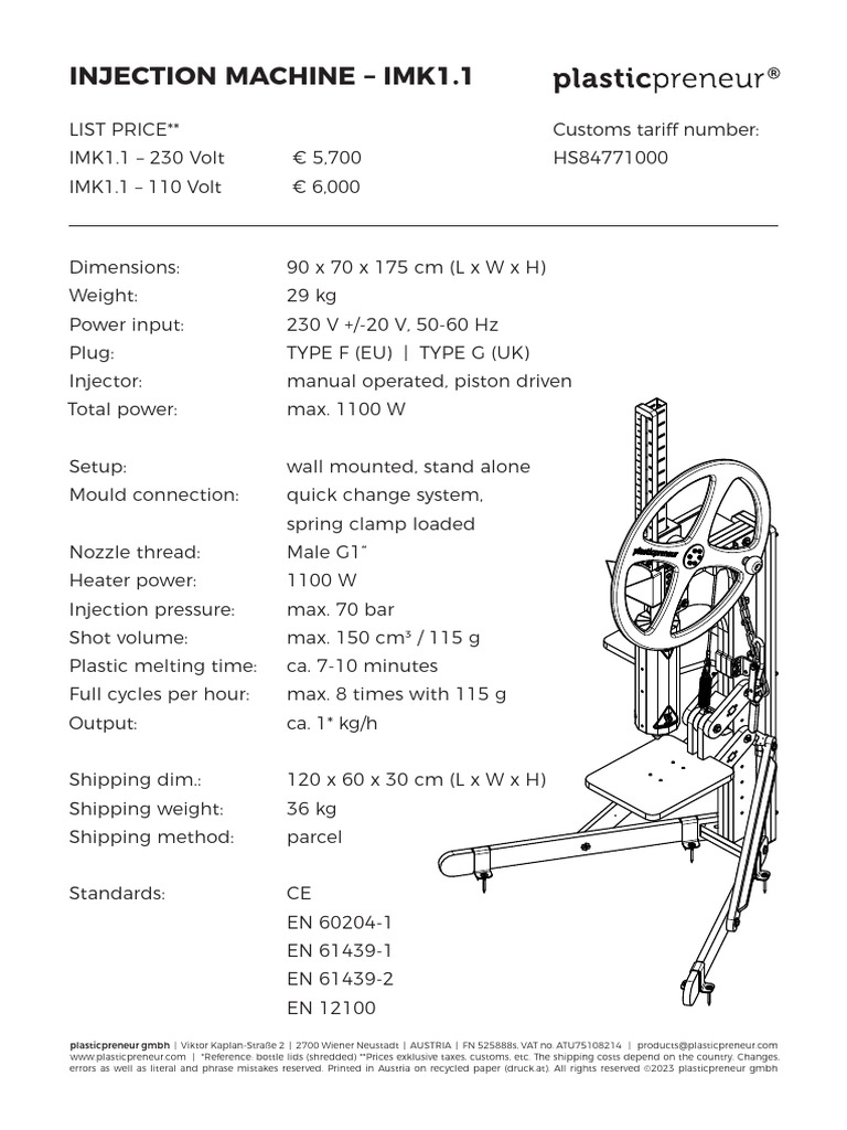 Plasticpreneur® Factsheet Injection Machine 2023 | PDF