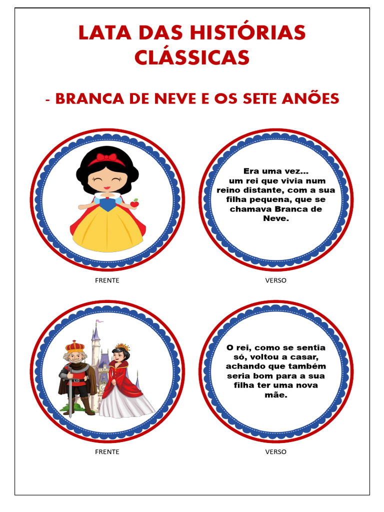 História da Branca de Neve para Imprimir | PDF