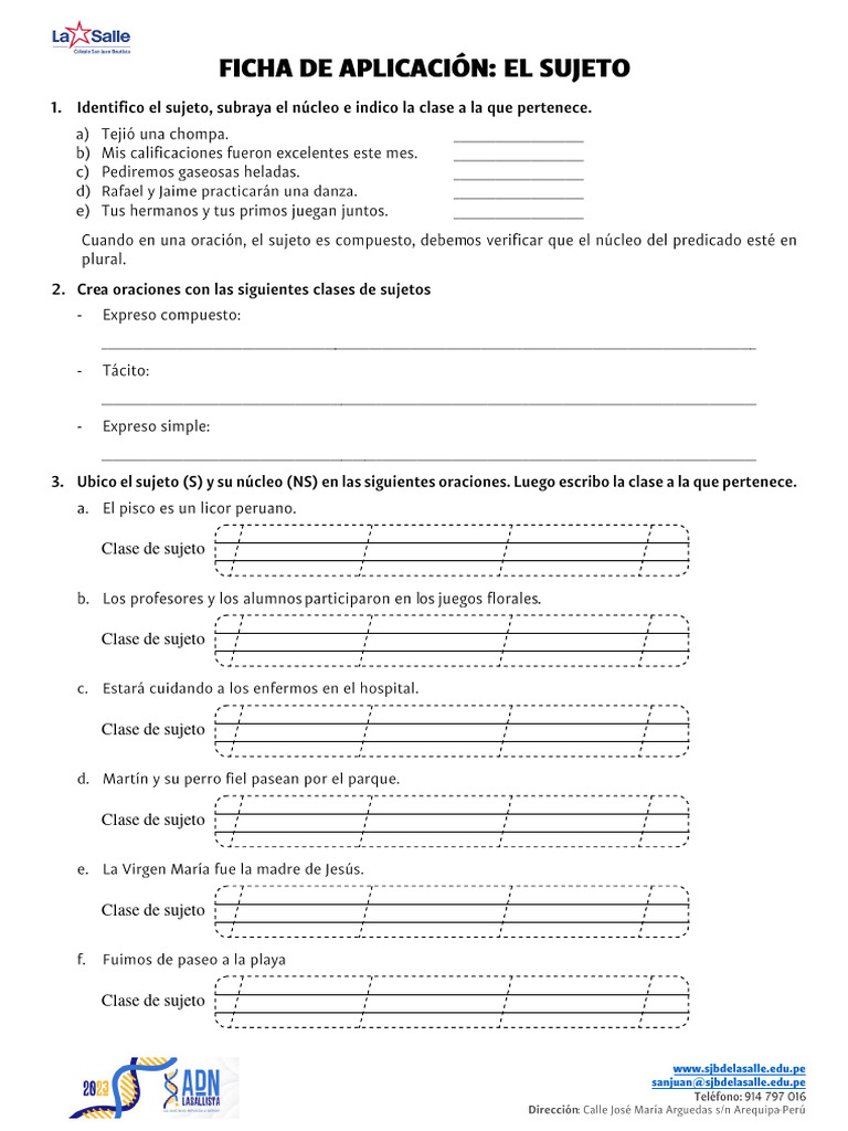 Ficha 40 - El Sujeto | PDF