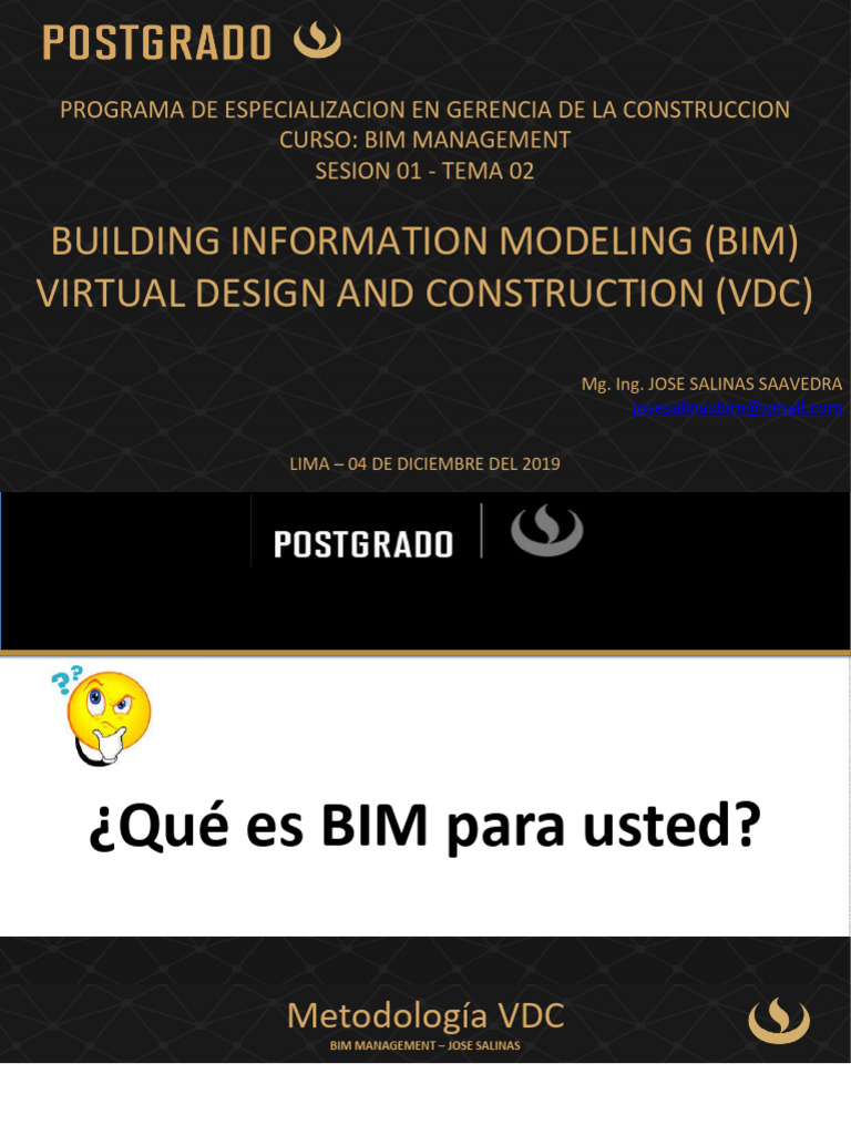 Sesion 01 Tema 02 Bim VDC | PDF | Modelado de información de construcción | Informática
