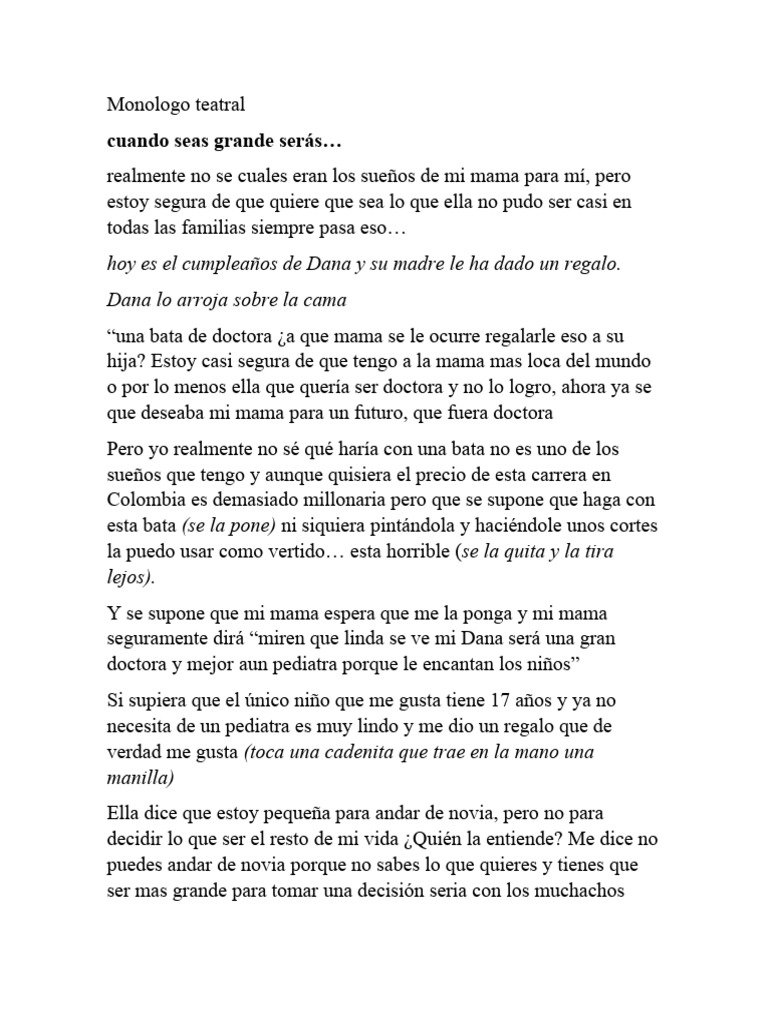 Lenguaje Monologo | PDF