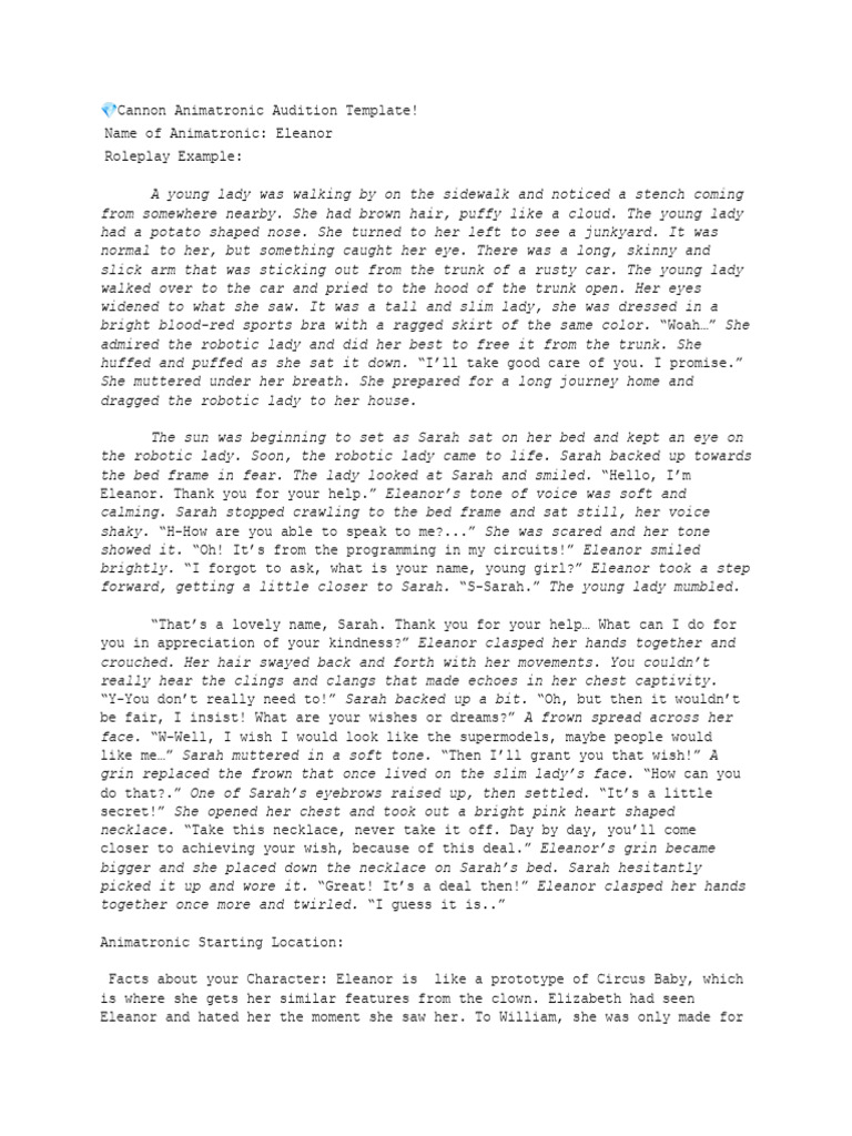 Eleanor Audition | PDF | General Fiction