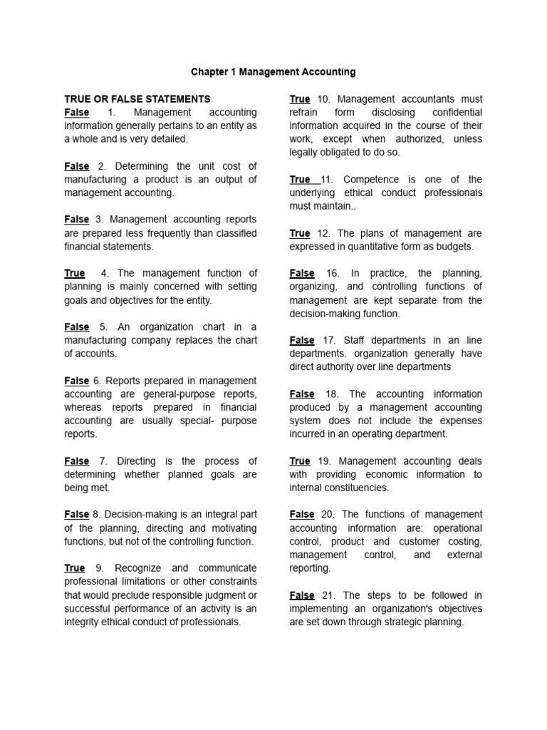 MAS Review Questionnaires | PDF | Accounting | Management Accounting