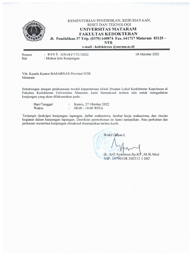 Surat Kunlap Basarnas | PDF