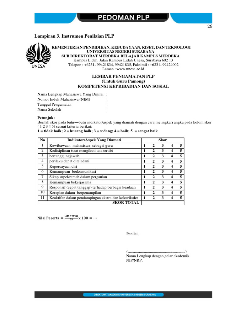 Buku Pedoman PLP Juli 2023-33-40 | PDF | Karier & Perkembangan