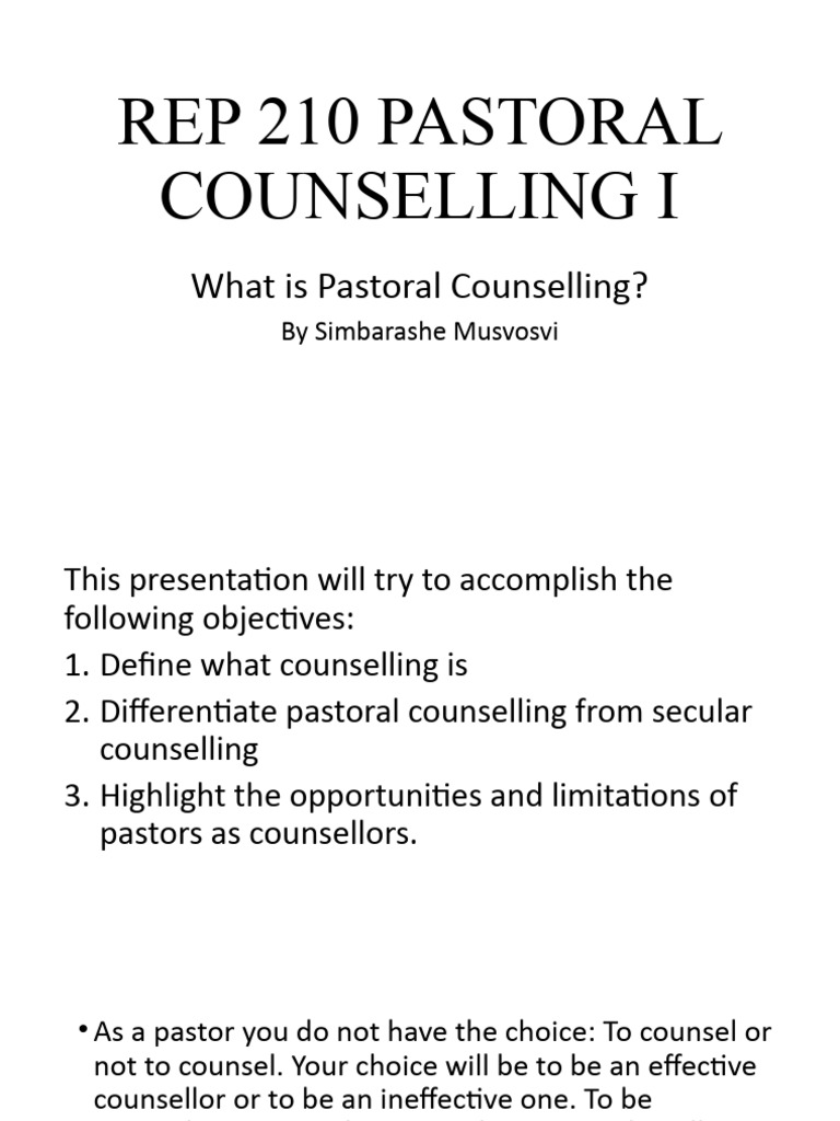 Understanding Pastoral Counseling Basics | PDF | Psychotherapy | Psychology