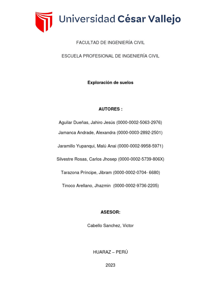 Informe Exploración de Suelos | PDF | Fundación (Ingeniería) | Perforar