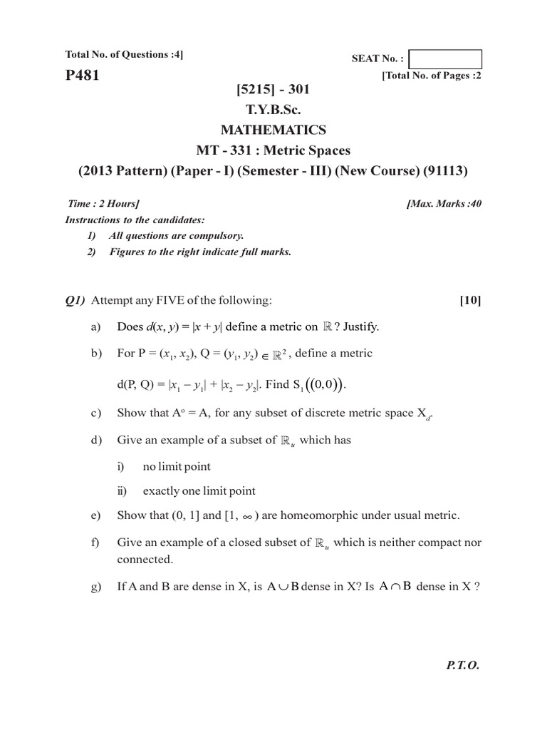 T.y.b.sc Sem. - Iii (2013 Pattern) | PDF | Group (Mathematics) | Eigenvalues And Eigenvectors
