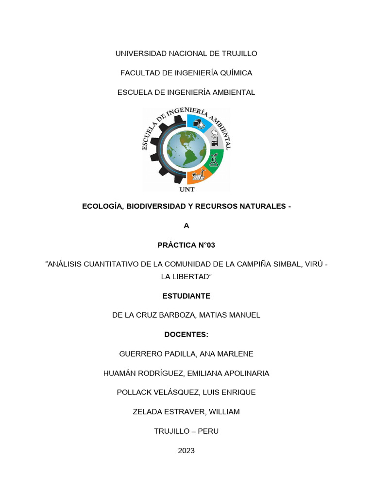 Análisis de Biodiversidad en Simbal | PDF | Red alimentaria | Entorno ...