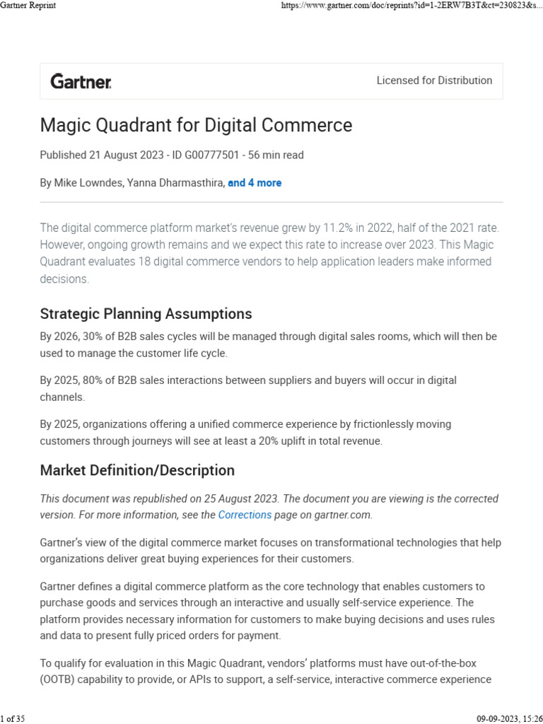 Gartner Reprint | PDF | Cloud Computing | Enterprise Resource Planning