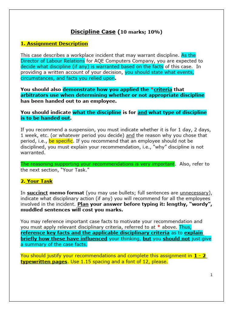 Assignment-3-Discipline-Unionized-Environment | PDF | Warehouse ...