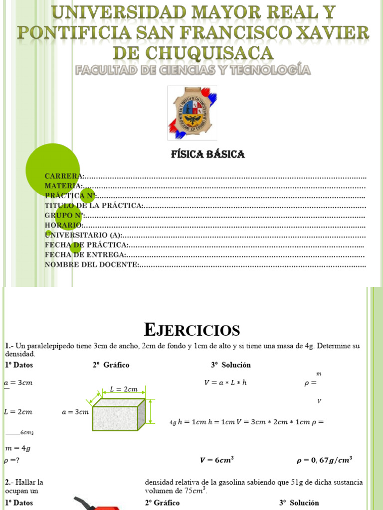 Tarea #1 Ejercicios Resueltos | PDF | Presión | Física Aplicada e Interdisciplinaria