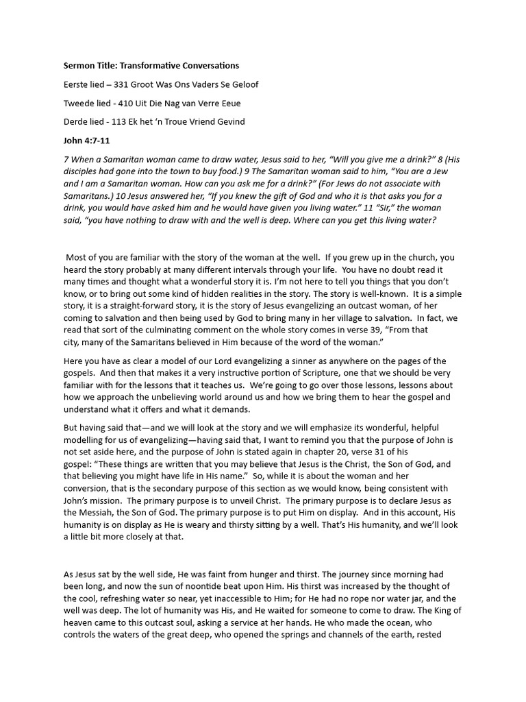 Transformative Conversations | PDF | Jesus | Gospel Of John