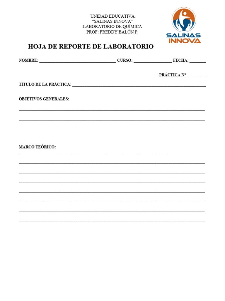 Formato Reporte de Laboratorio | PDF | Science | Metodología