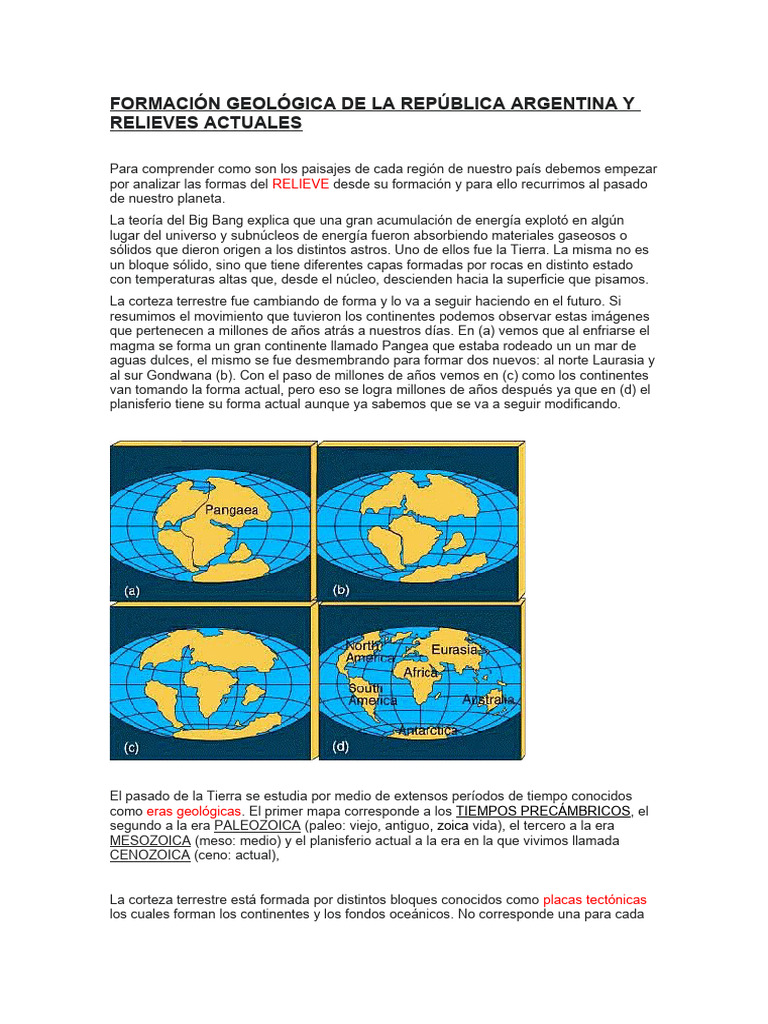 Relieves de La Rep. Argentina 5 Año 2023 | PDF | Andes | Placas tectónicas
