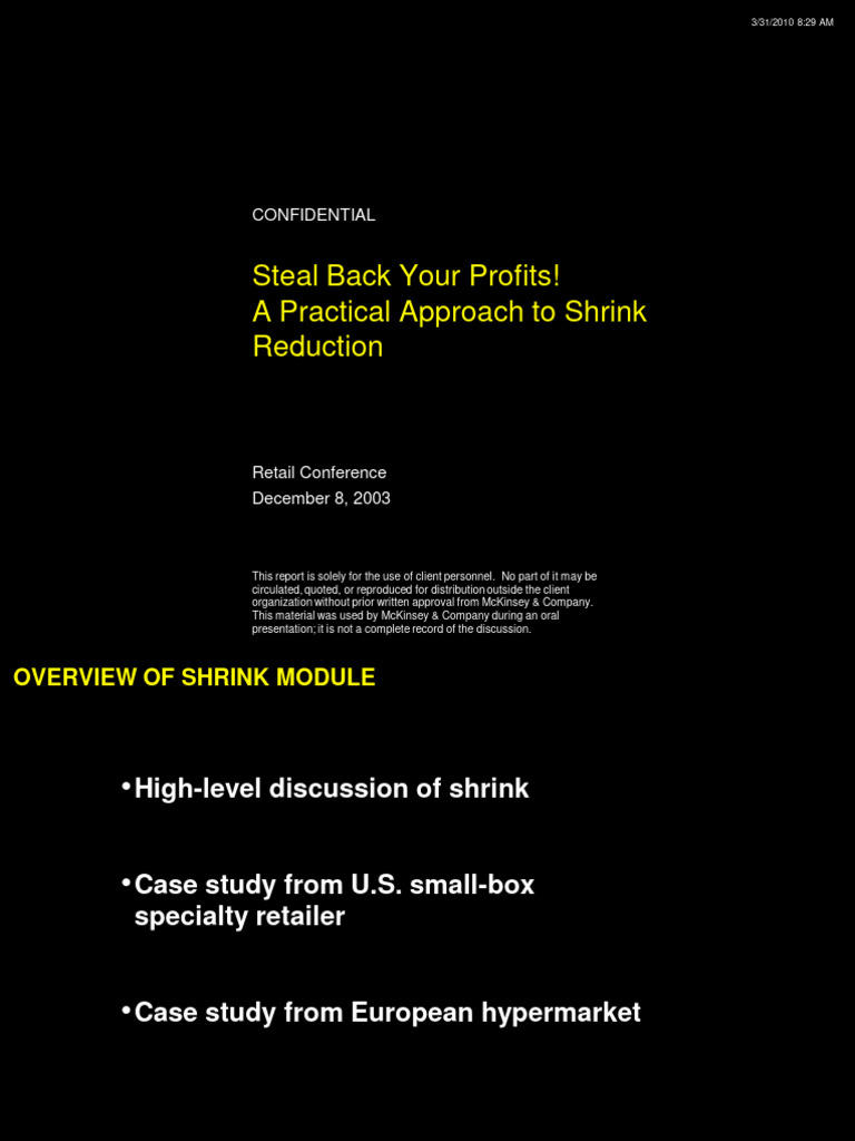 Practical Shrink Reduction Strategies | PDF | Retail | Business