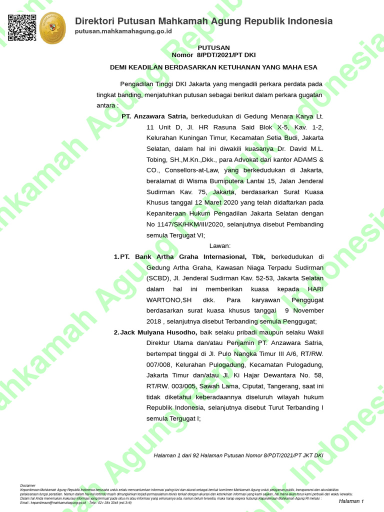 Putusan 8 PDT 2021 PT Dki 20230913085507 | PDF