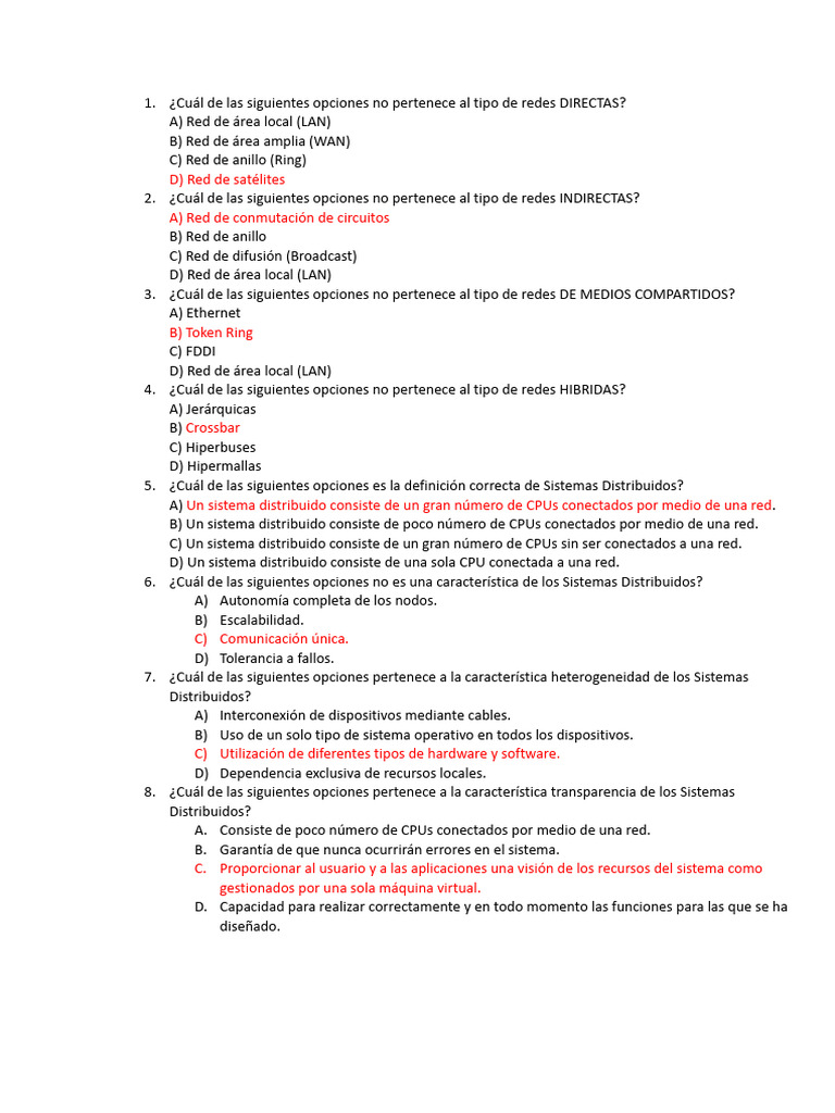 Preguntas CPD | PDF | Computación distribuída | Zócalo de red