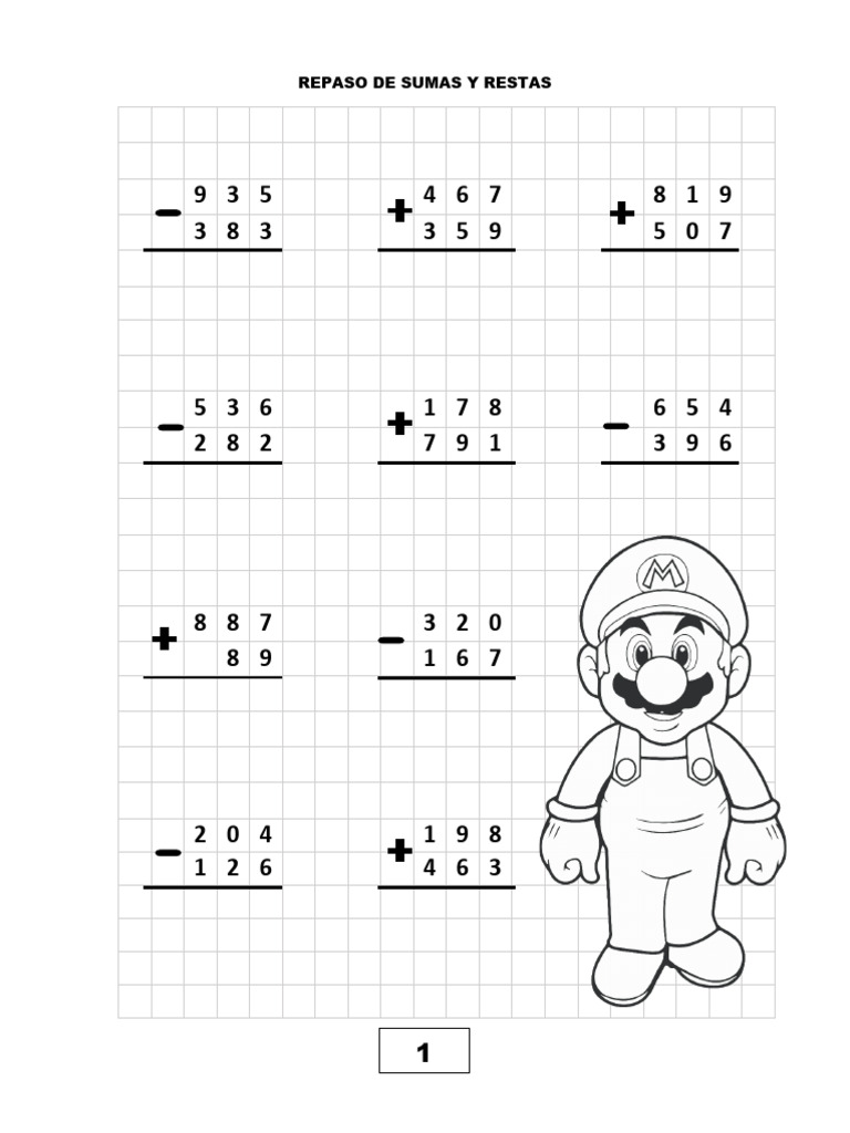 1-Repaso de Suma-Resta-Multiplicacion-Division Con Algoritmos Convencionales | PDF