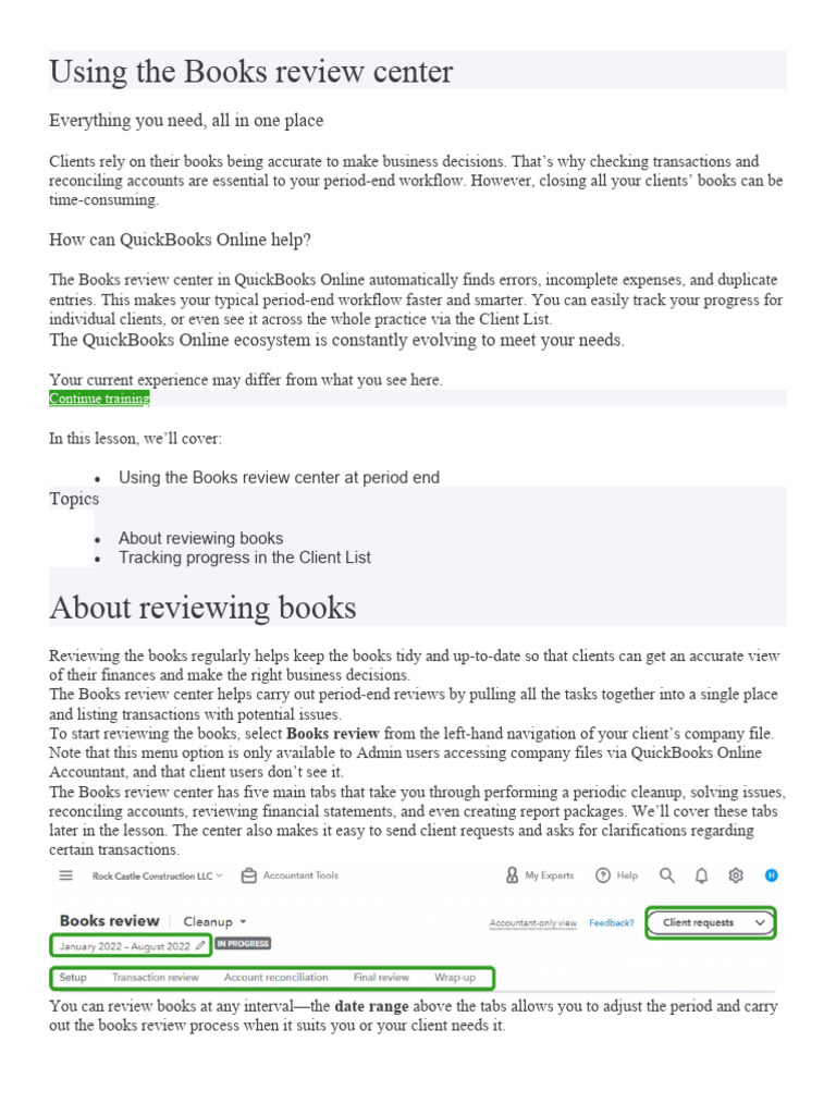 Using The Books Review Center | PDF | Balance Sheet | Depreciation