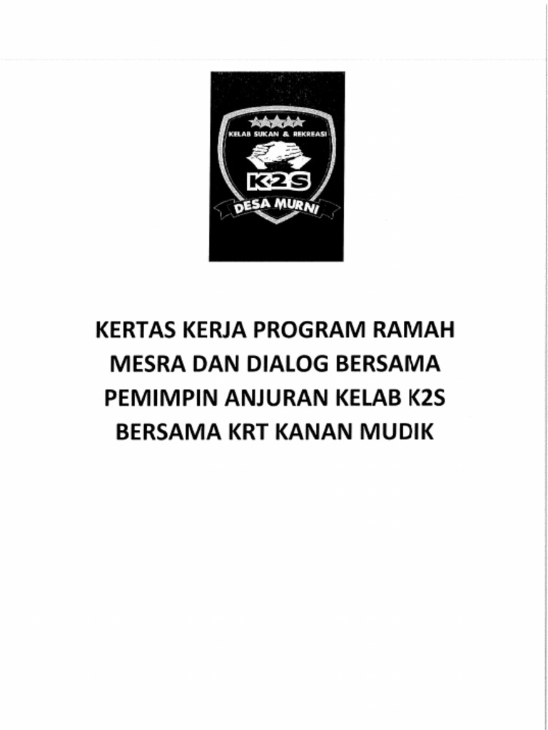 Kertas Kerja Kelab K2s Dialog Bersama Pemimpin Pdf
