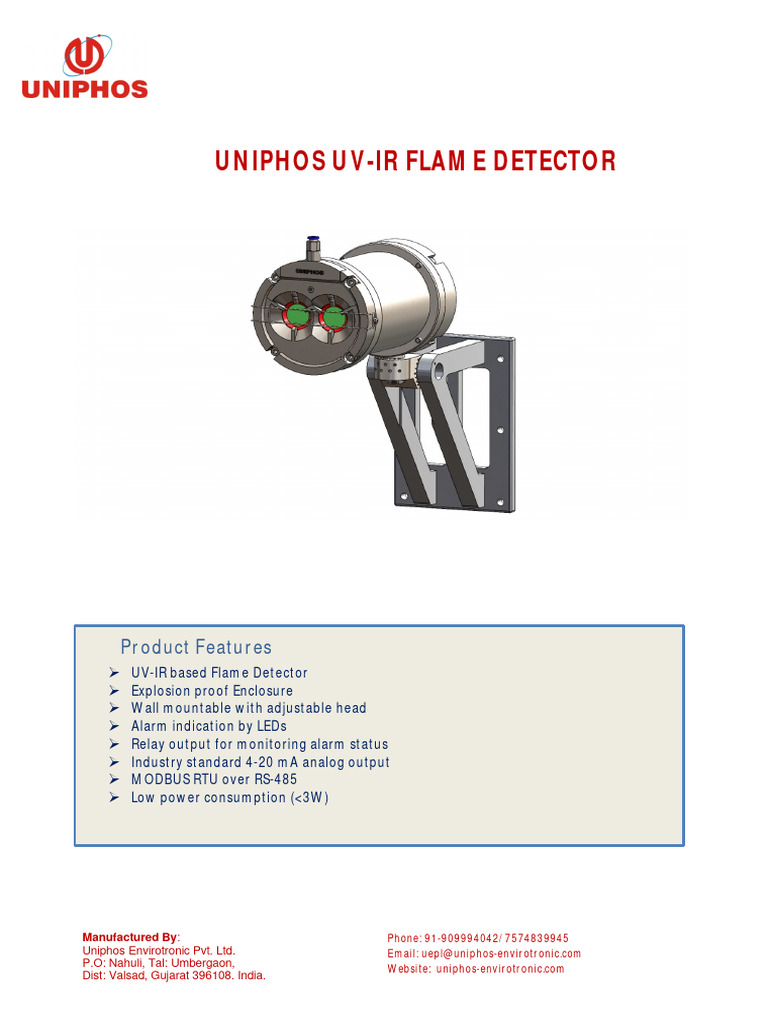 UV - IR Flame Detector Brochure | PDF | Equipment | Safety