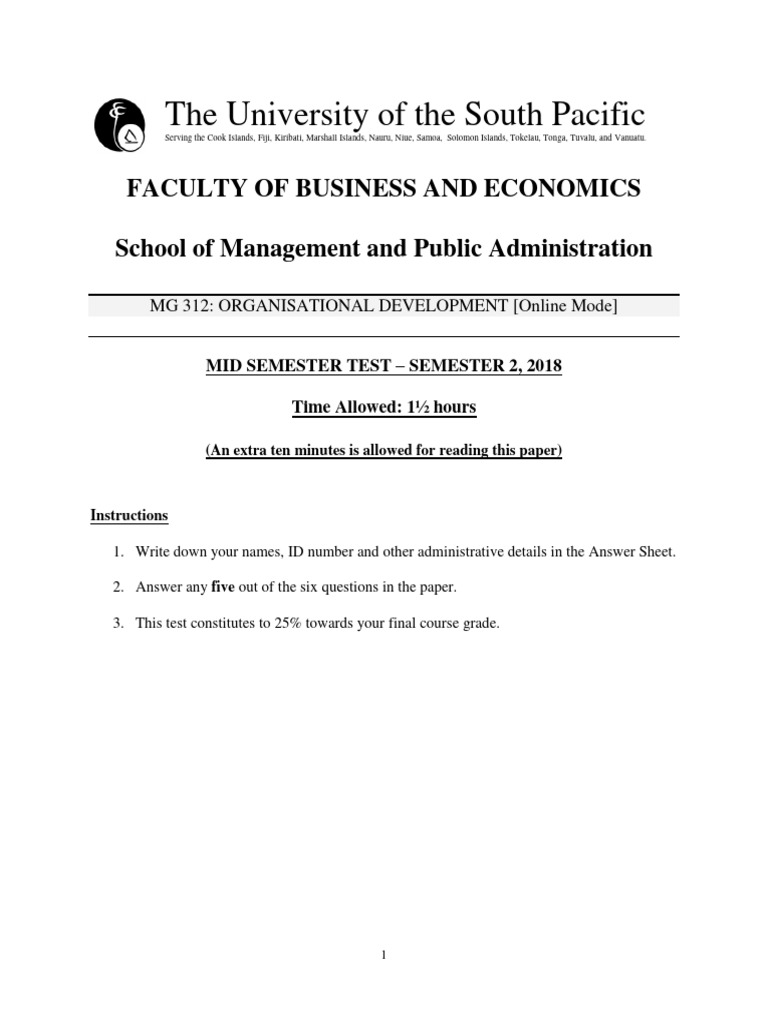 Mid Semester Test QP | PDF