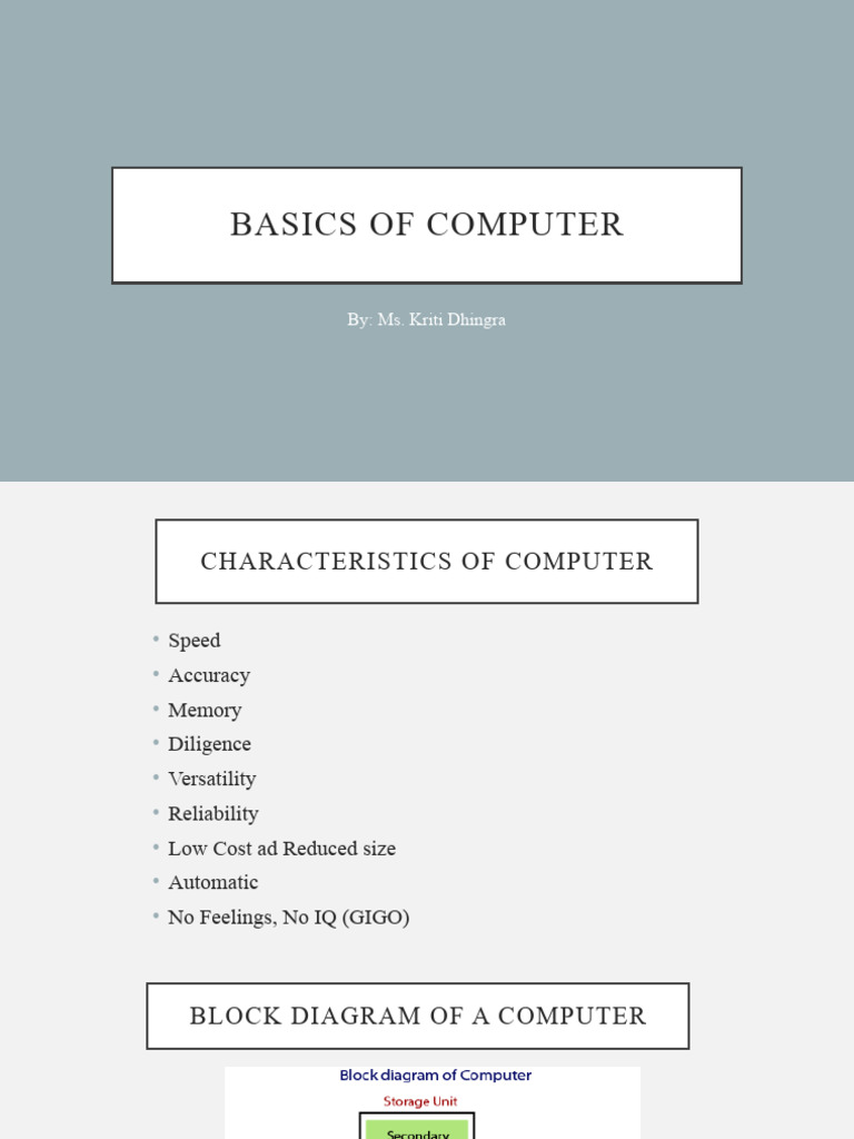 Basics of Computer | PDF | Computer Data Storage | Random Access Memory