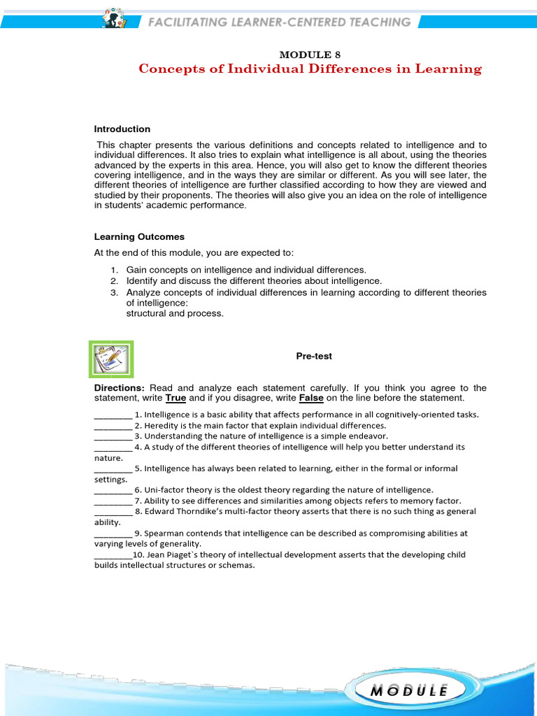Flct Module 8 Pdf Intelligence Cognitive Development 7232