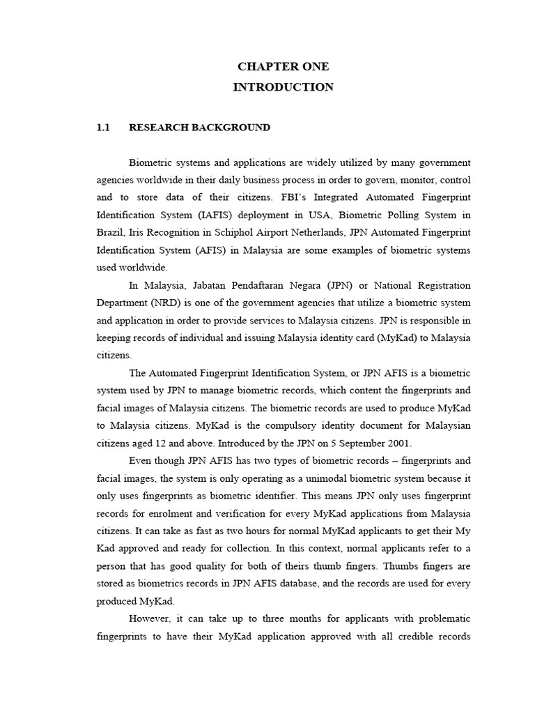 Ability of Multimodal Biometric System - A Case Study at JPN | PDF ...