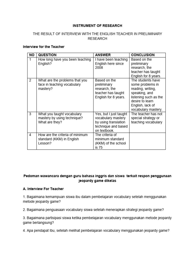 Instrument of Research-1 | PDF