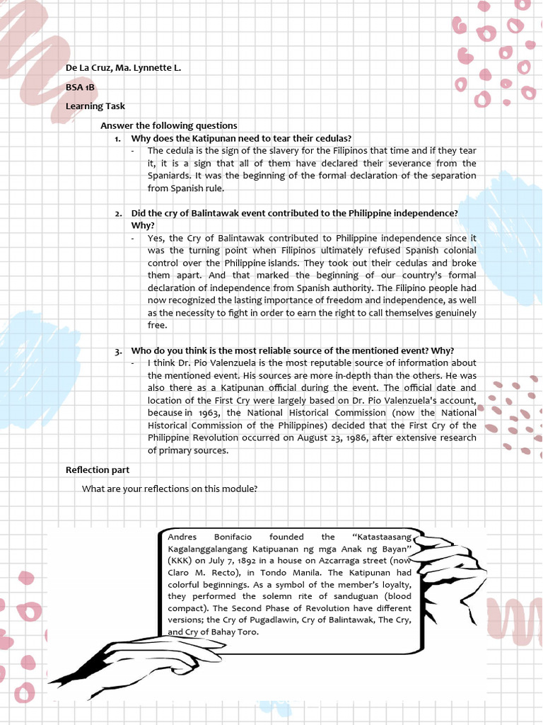 Module 6 Learning Task Reading in Philippine History | PDF ...