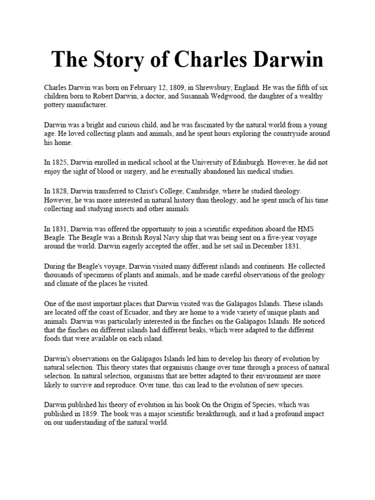 The Story of Charles Darwin | PDF | Charles Darwin | Natural Selection