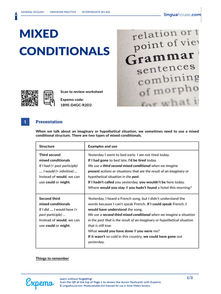 Mixed Conditionals British English Teacher | PDF | Linguistics