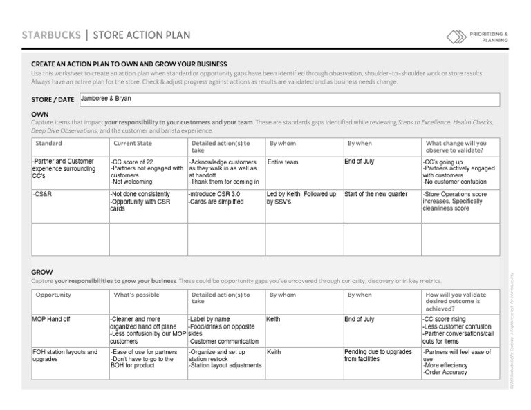Store Action Plan 7 5 | PDF