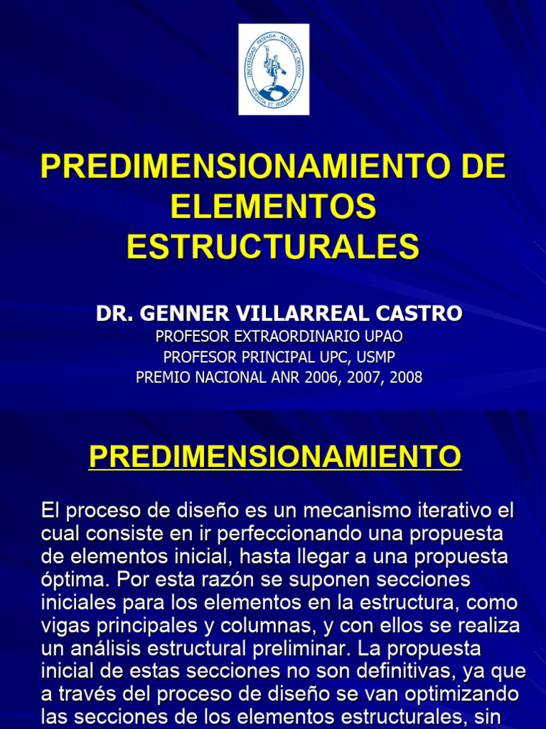 Predimensionamiento de Elementos Estructurales | PDF