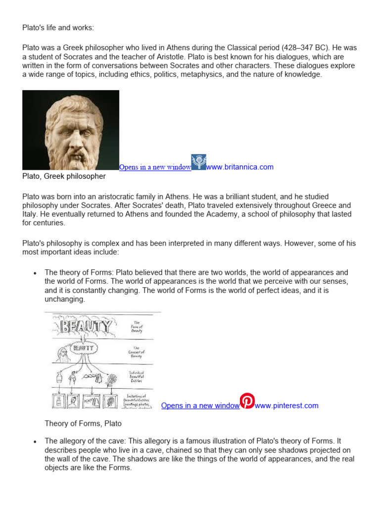 Plato's Life and Works | PDF | Plato | Socrates