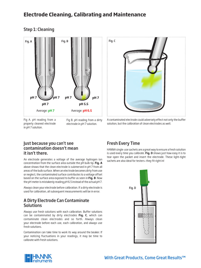 PH Electrode Cleaning, Calibrating & Maintenance | PDF | Ph | Metrology