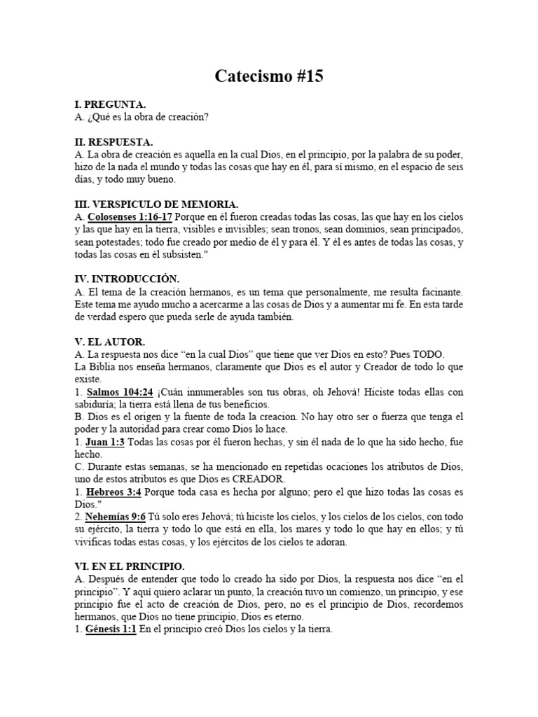 Catecismo 15 | PDF | Dios | Creencia religiosa y doctrina