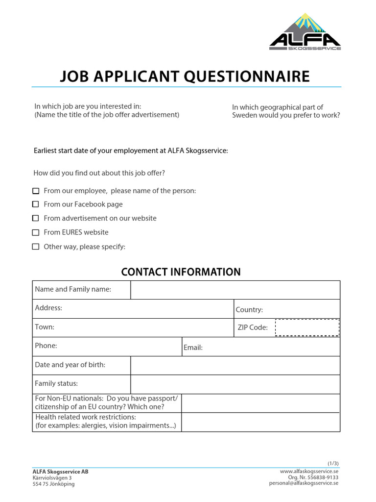 Job-applicant-questionnaire_ENG (1) | PDF