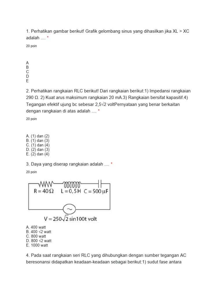 Nilai Reaktansi Kapasitif RLC Seri | PDF | Sains & Matematika