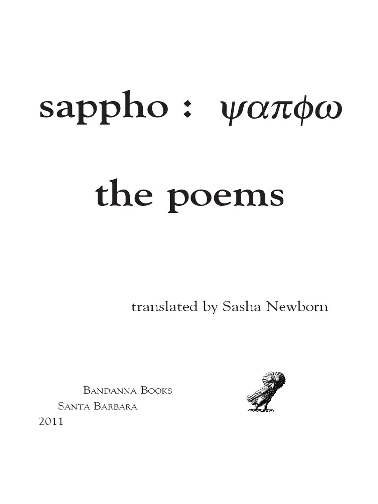 Sappho The Poems | PDF | Poetry