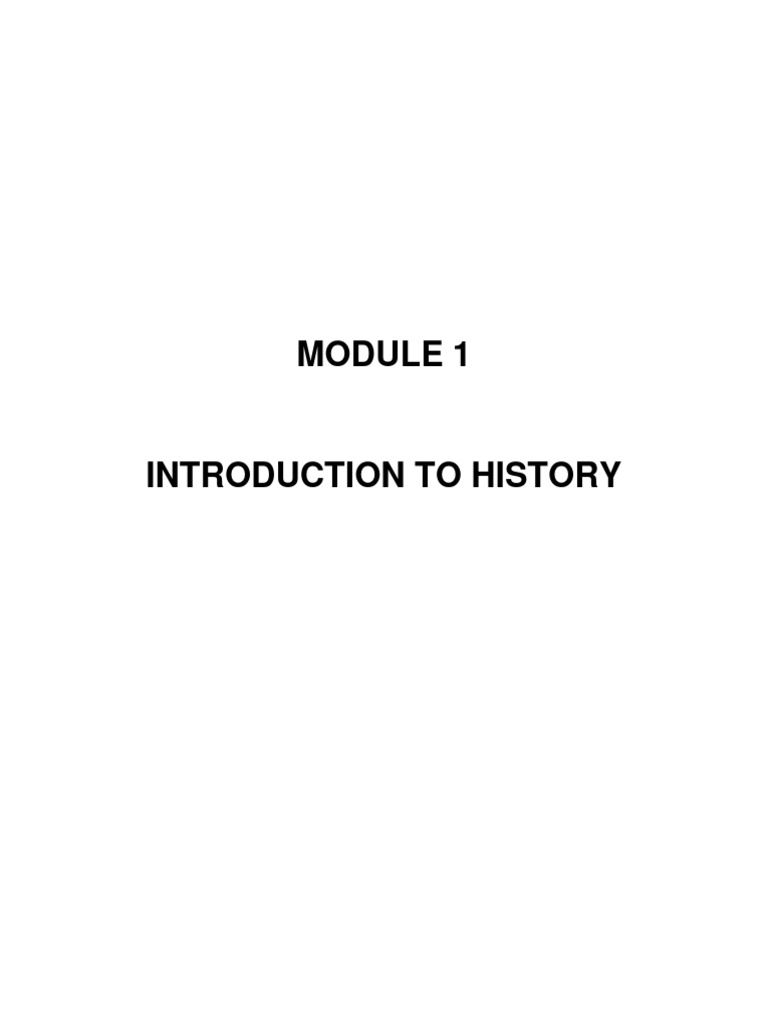 Module 1 - Introduction To HIstory | PDF