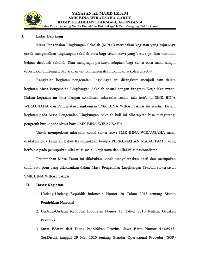 Proposal MPLS Dan Perkemahan | PDF